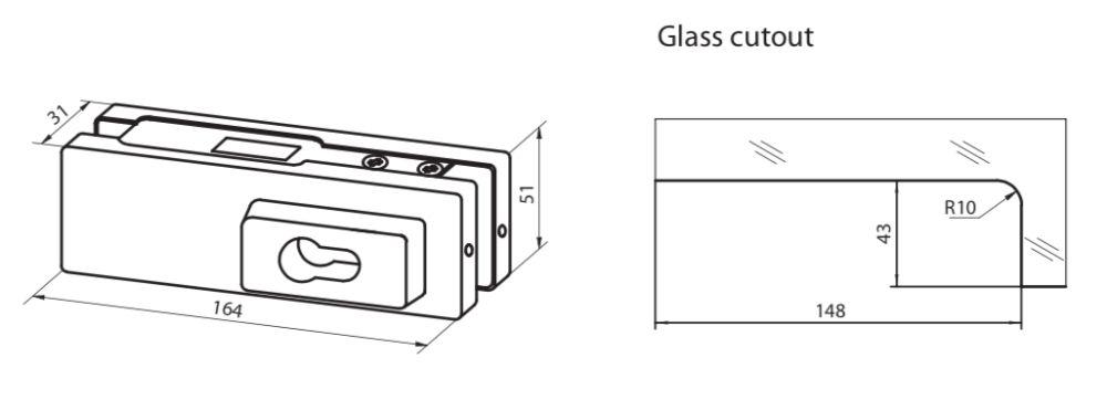 GEZE PL50 Patch Fitting (Corner Lock), Commercial & Industrial ...
