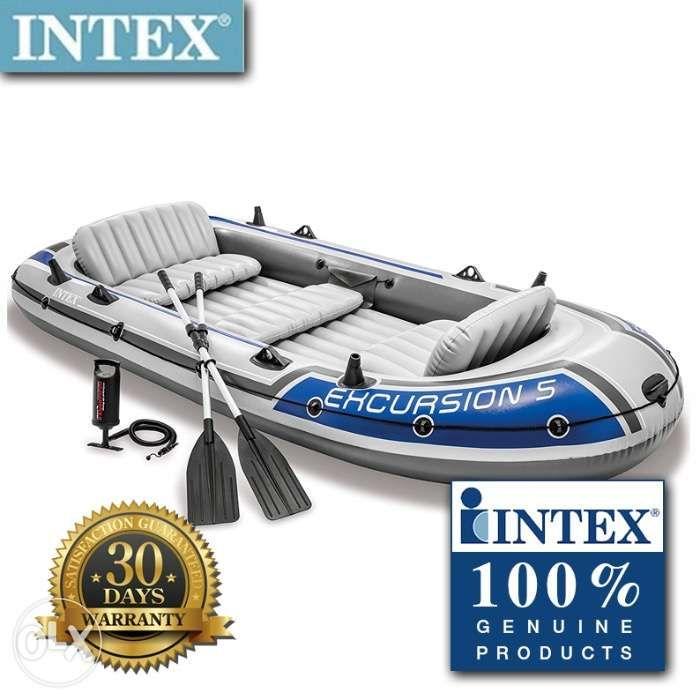Intex Excursion 5 Inflatable Boat Set, Sports Equipment, Sports & Games ...