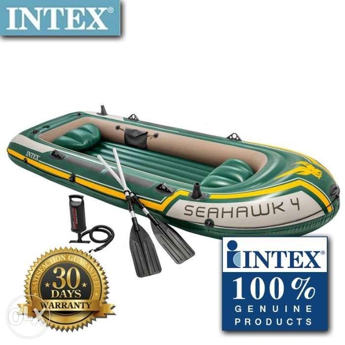Intex Seahawk 4 Inflatable Boat Set, Sports Equipment, Sports & Games ...