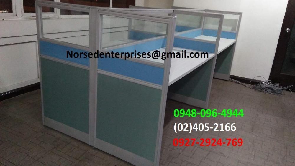 Standard Office Partition Laminated Table with Office Chair, Furniture ...
