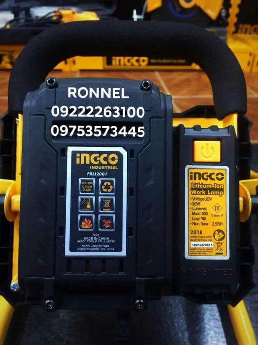 INGCO Industrial 20v Lithium Ion Cordless Work Lamp Flood Light ...