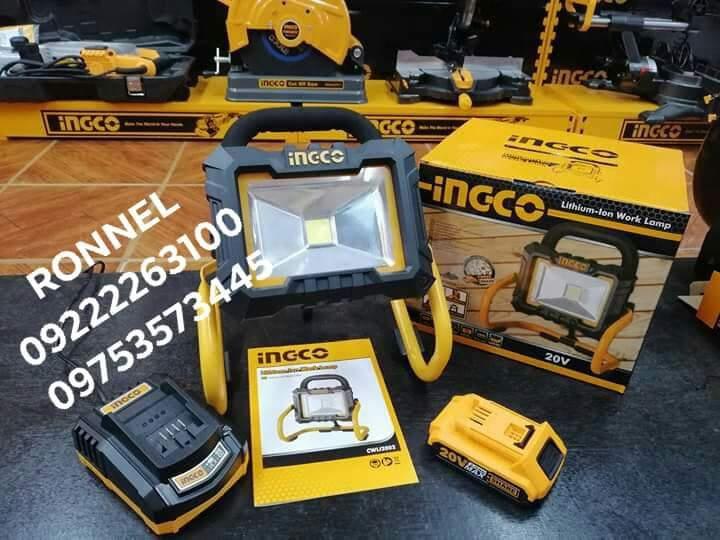 INGCO Industrial 20v Lithium Ion Cordless Work Lamp Flood Light ...