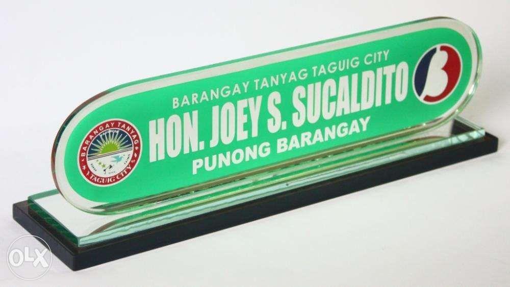 TABLE NAMEPLATE We accept Rush Table Sign Glass Acrylic Table Bar Wood ...