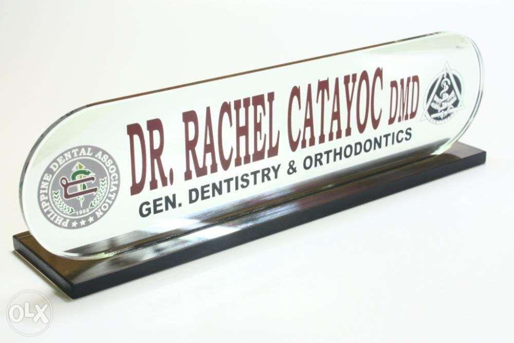 TABLE NAMEPLATE We accept Rush Table Sign Glass Acrylic Table Bar Wood ...