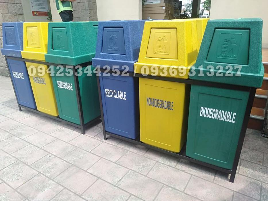 trash bin garbage bin hooded bin with metal frame, Furniture & Home ...