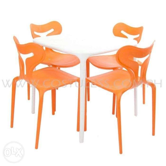 APP Stacking Chair with Square Plastic Table_Canteen and Cafeteria Set ...