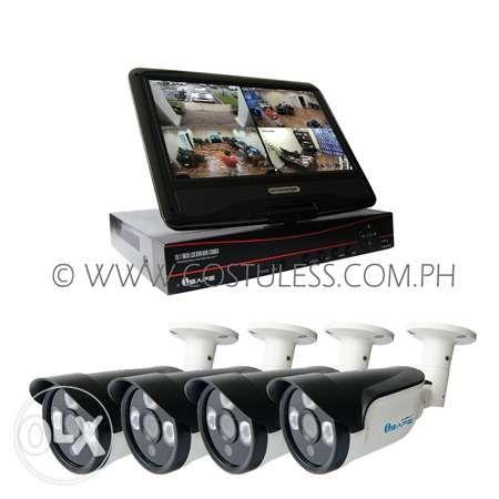 DIY CCTV Camera Package with BuiltIn 10 inches Monitor Bullet Camera ...