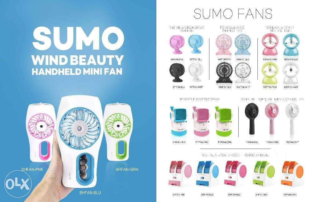 SUMO Mini Fan_Rechargable Fan_Fan with Mist_Cooler_Portable Fan, Audio ...