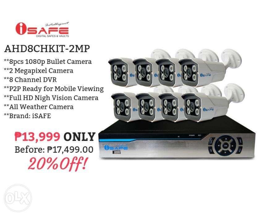 Save20OFF 8pcs 2 Megapixel Bullet All Weather CCTV Camera 1080p CCTV ...