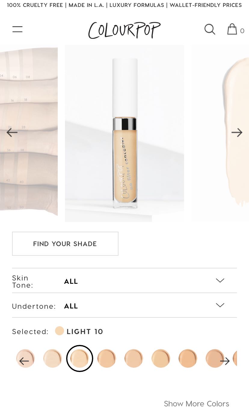 BNIB Colourpop No Filter Concealer in Shade Light 10, Beauty & Personal ...