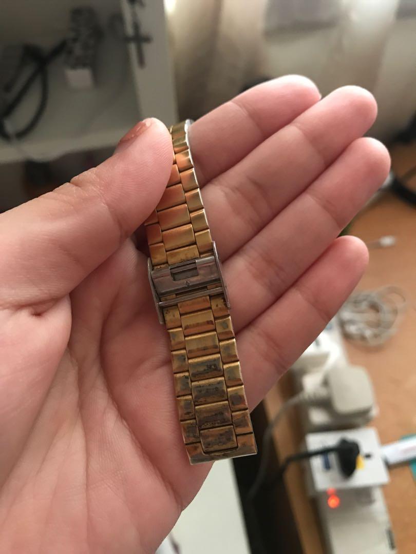 Casio Vintage Gold Stainless Steel Bracelet Digital Quartz Watch ...