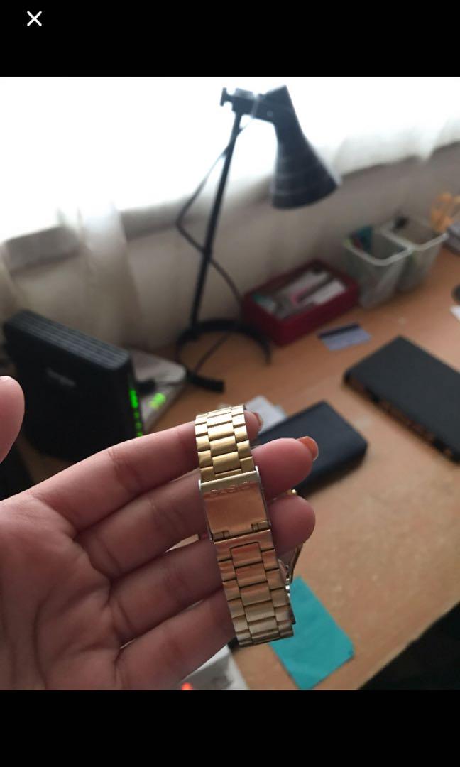 Casio Vintage Gold Stainless Steel Bracelet Digital Quartz Watch ...