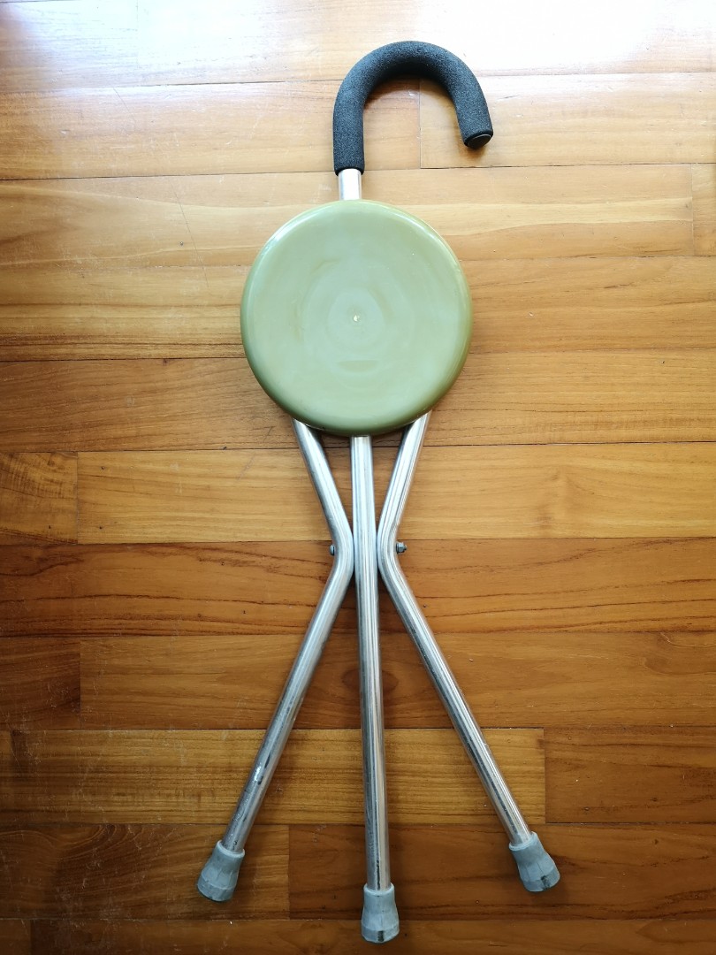 Foldable Walking Stick Chair Stool, Assistive Devices, Others on Carousell