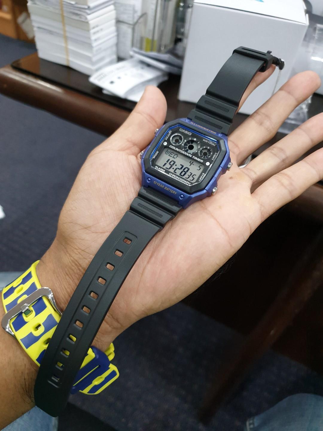 Jam Casio Original AE-1300WH-2A Lasak Tahan Air, Men's Fashion, Watches ...