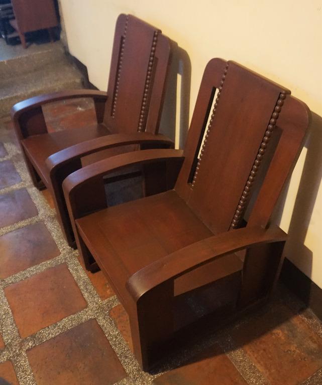 Narra Art Deco Ambassador Chairs, Furniture & Home Living, Furniture ...