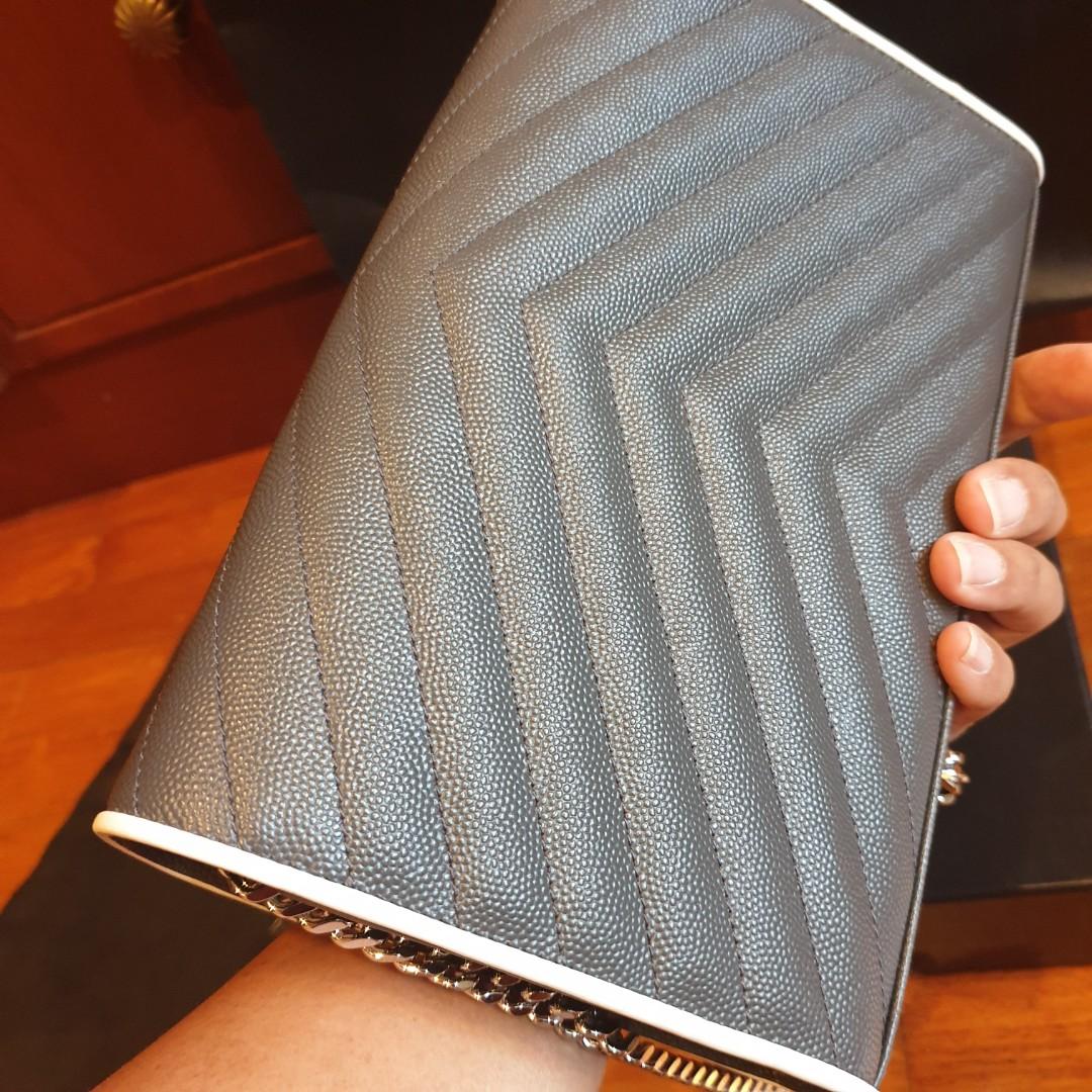 YSL monogram WOC (caviar white lining), Luxury, Bags & Wallets on Carousell