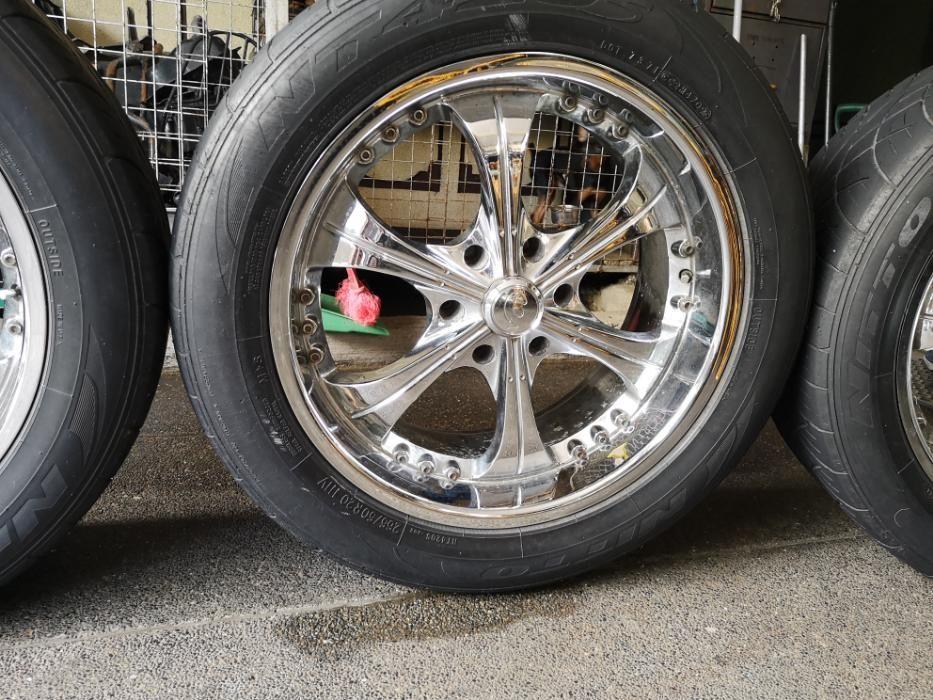 20 inch 6 holes PCD 139 VCT Scarface Chrome Mags with Nitto Tires ...