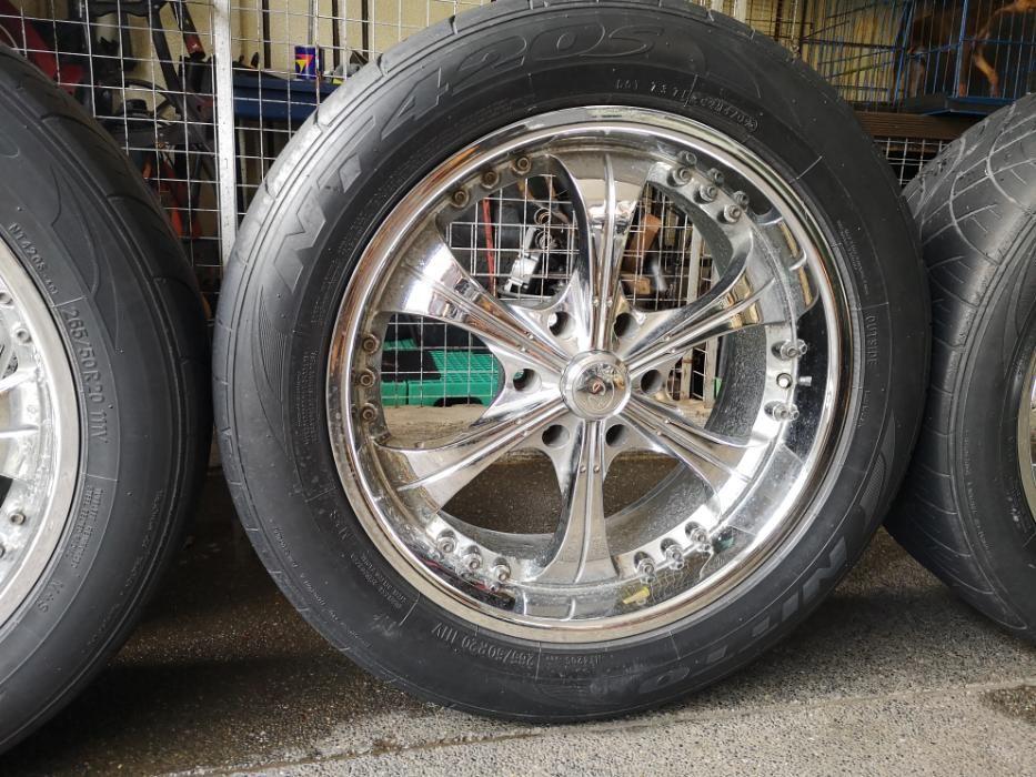 20 inch 6 holes PCD 139 VCT Scarface Chrome Mags with Nitto Tires ...