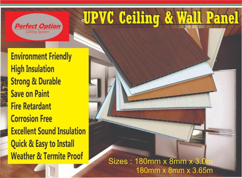 PVC laminated ceiling and wall panel, Furniture & Home Living, Home ...