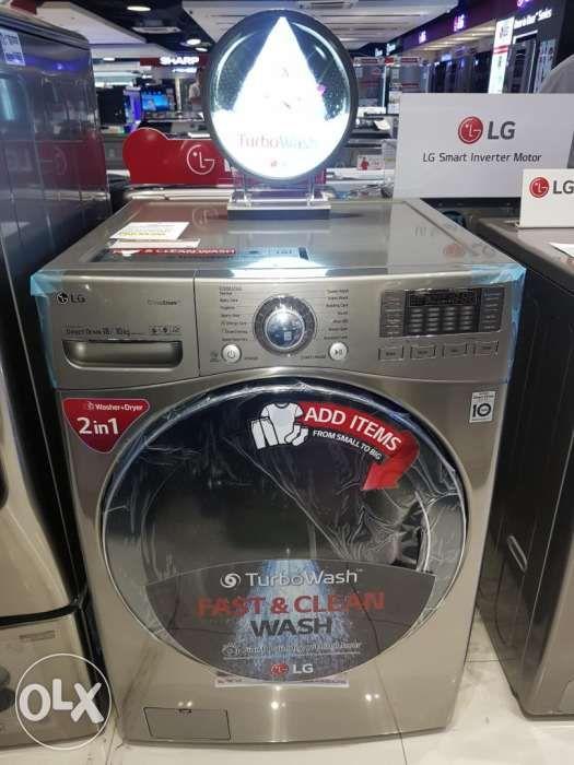 Lg washing 18kg 10kg f2718hvbv, TV & Home Appliances, Washing Machines ...