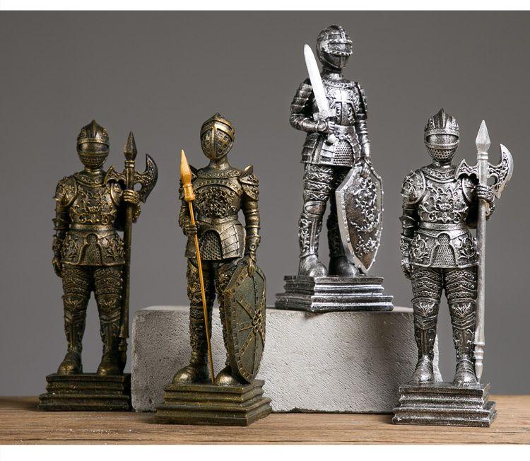 Medieval Armored Roman Knights Statue Figurines, Hobbies & Toys, Toys ...