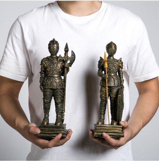 Medieval Armored Roman Knights Statue Figurines, Hobbies & Toys, Toys ...