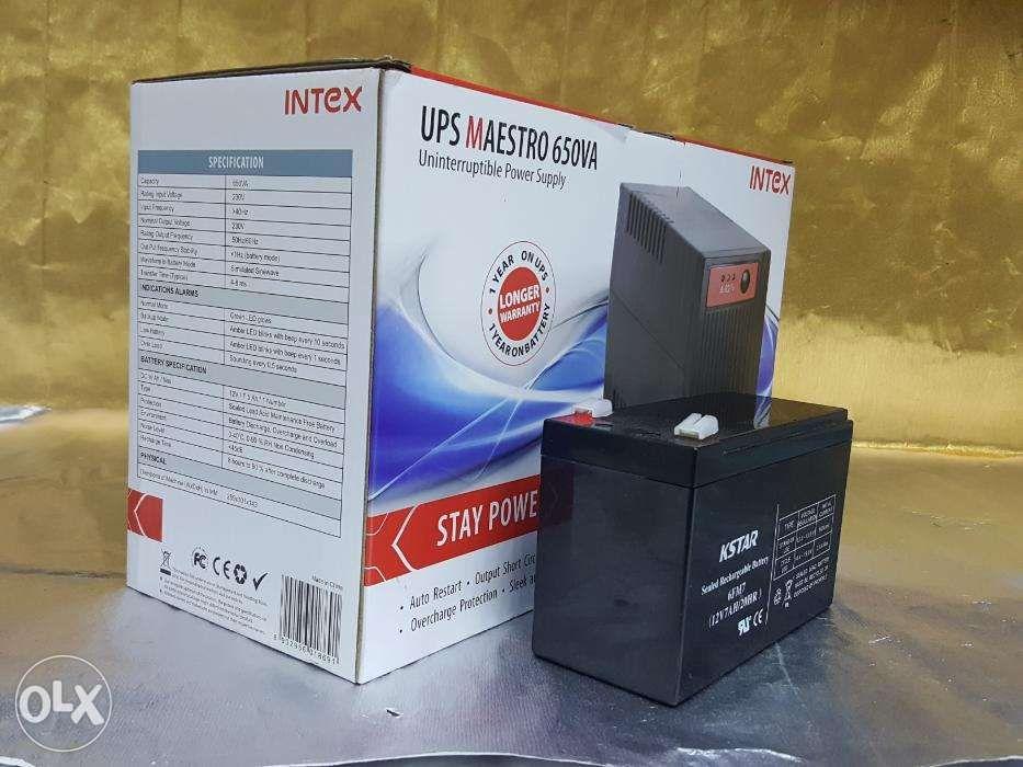 Multiple USE Battery 12V 7A with Intex Maestro UPS 650VA with 2socket ...