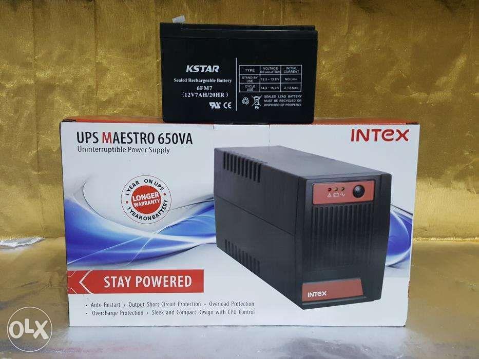 Multiple USE Battery 12V 7A with Intex Maestro UPS 650VA with 2socket ...