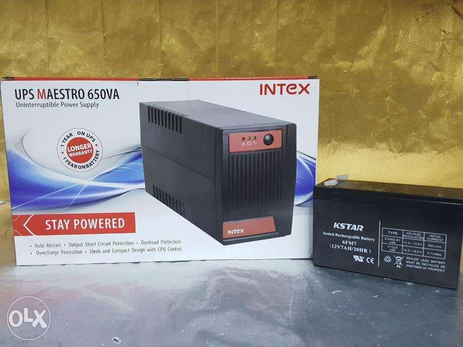 Multiple USE Battery 12V 7A with Intex Maestro UPS 650VA with 2socket ...