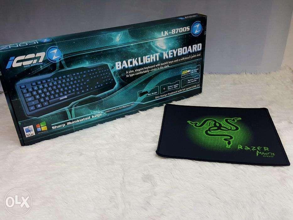 ICONZ LK-8700S USB Backlight Keyboard with Razer Mantis Gaming Mouse Pad , Computers & Tech ...