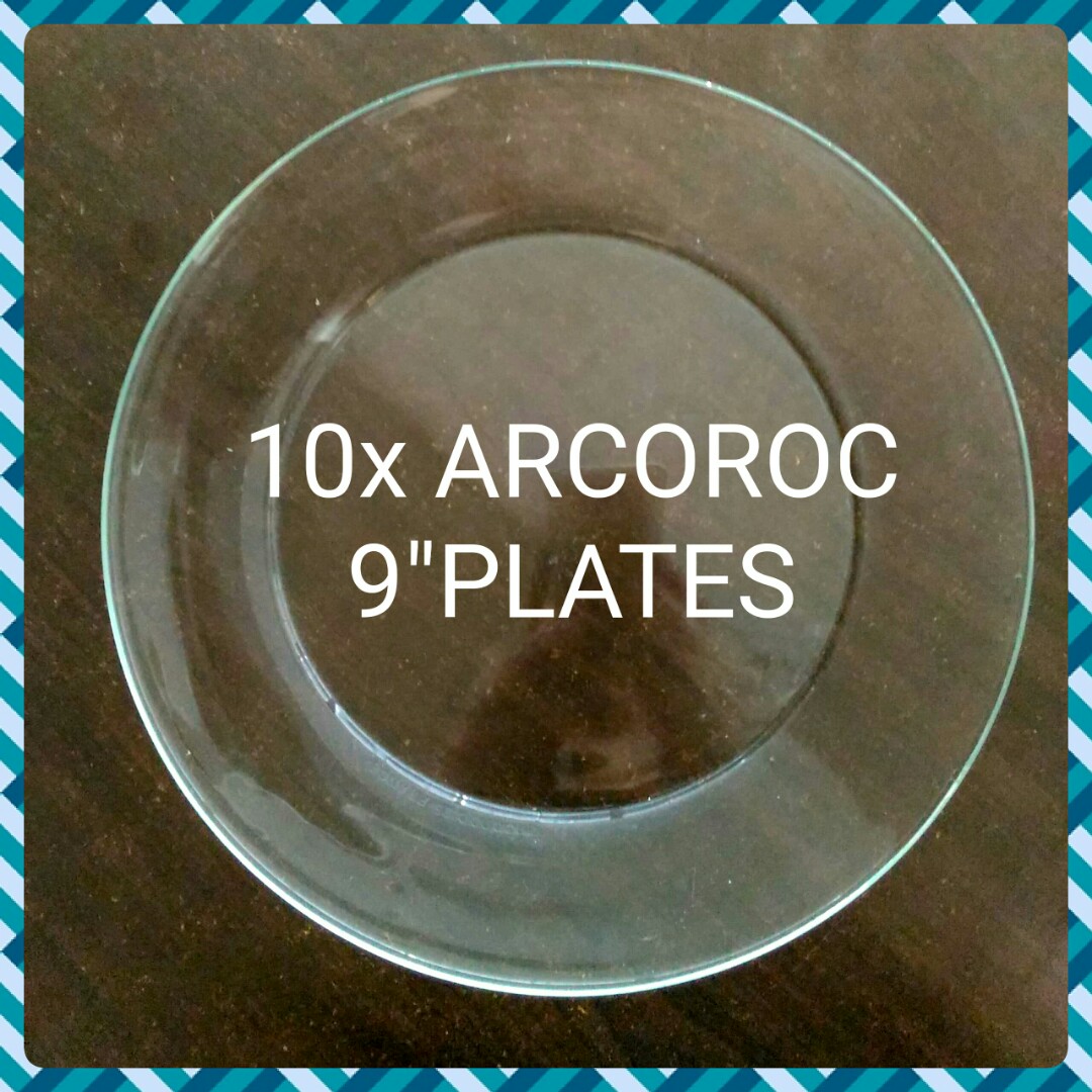 (Each) 9" Arcoroc Plates, Furniture & Home Living, Kitchenware ...