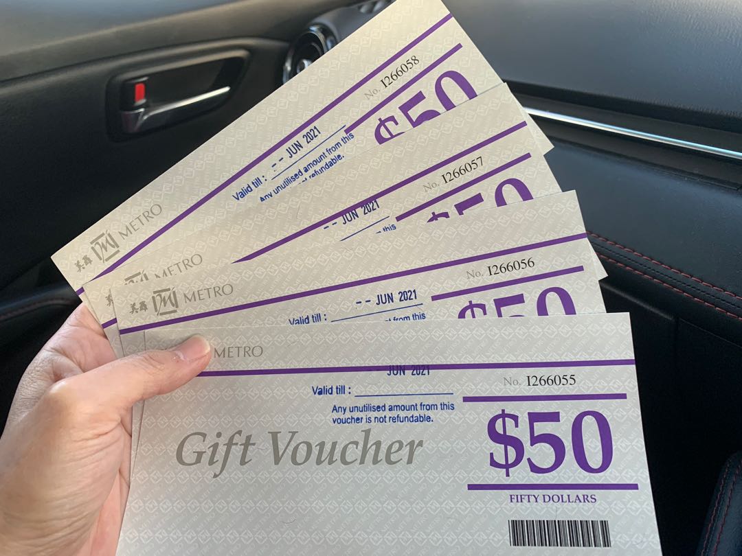 4 X $50 Metro Department Store Vouchers, Everything Else on Carousell