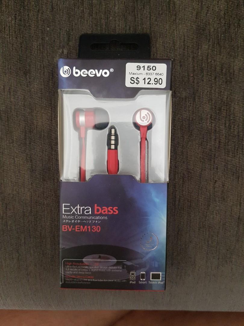 Beevo Extra Bass Music Communication. (Earpiece), Audio, Earphones on ...