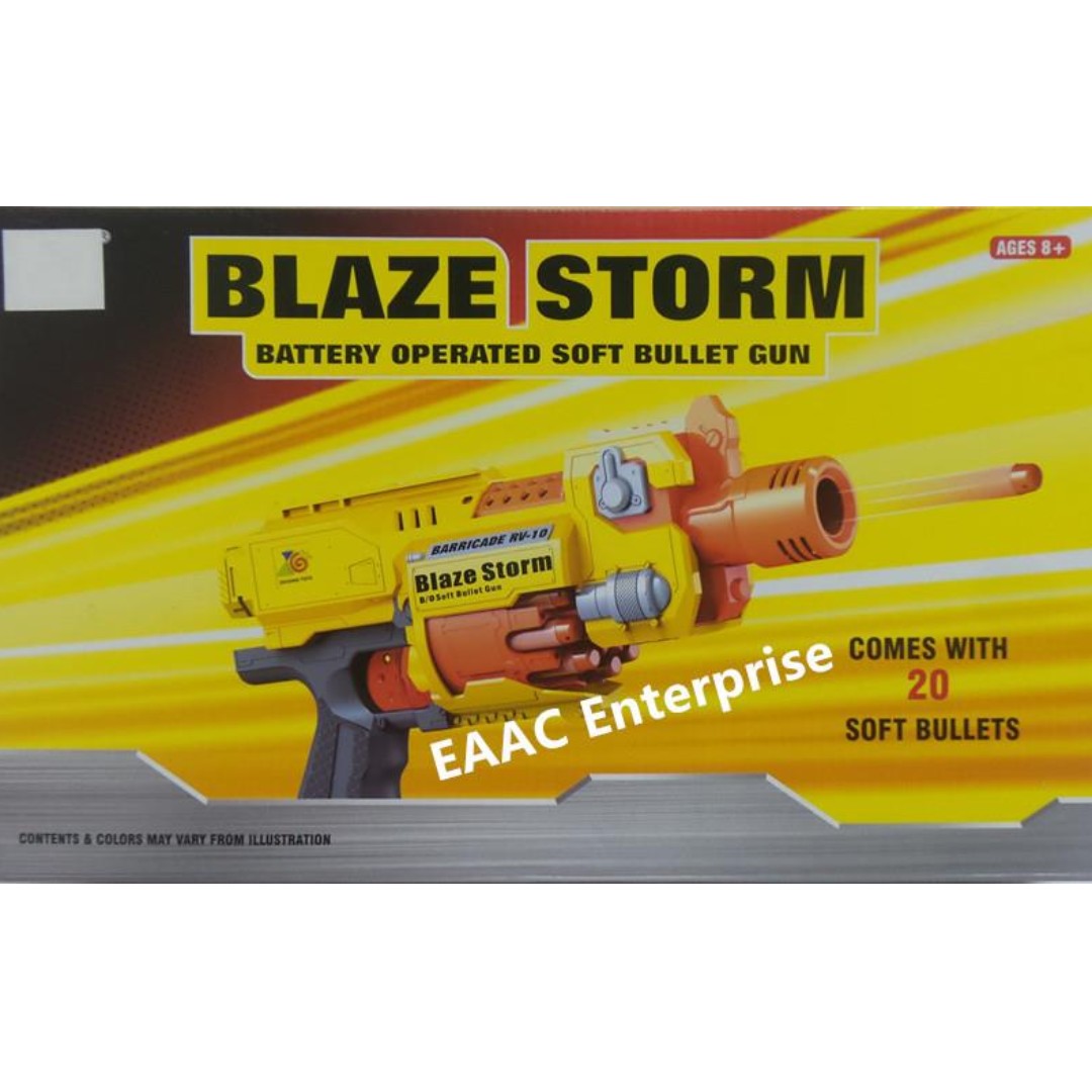 Blaze Storm 10 Darts Rapid Fire Blasting Soft Foam Bullet Gun Pistol ...