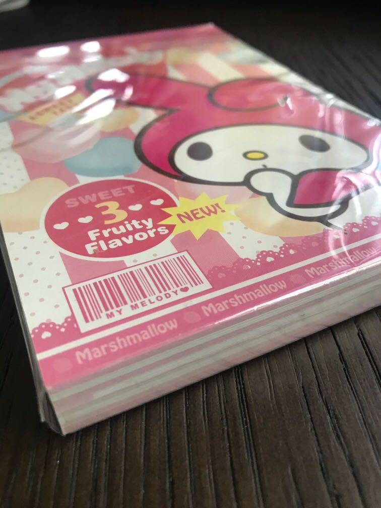 BN Sanrio authentic my melody marshmallow note book, Hobbies & Toys ...