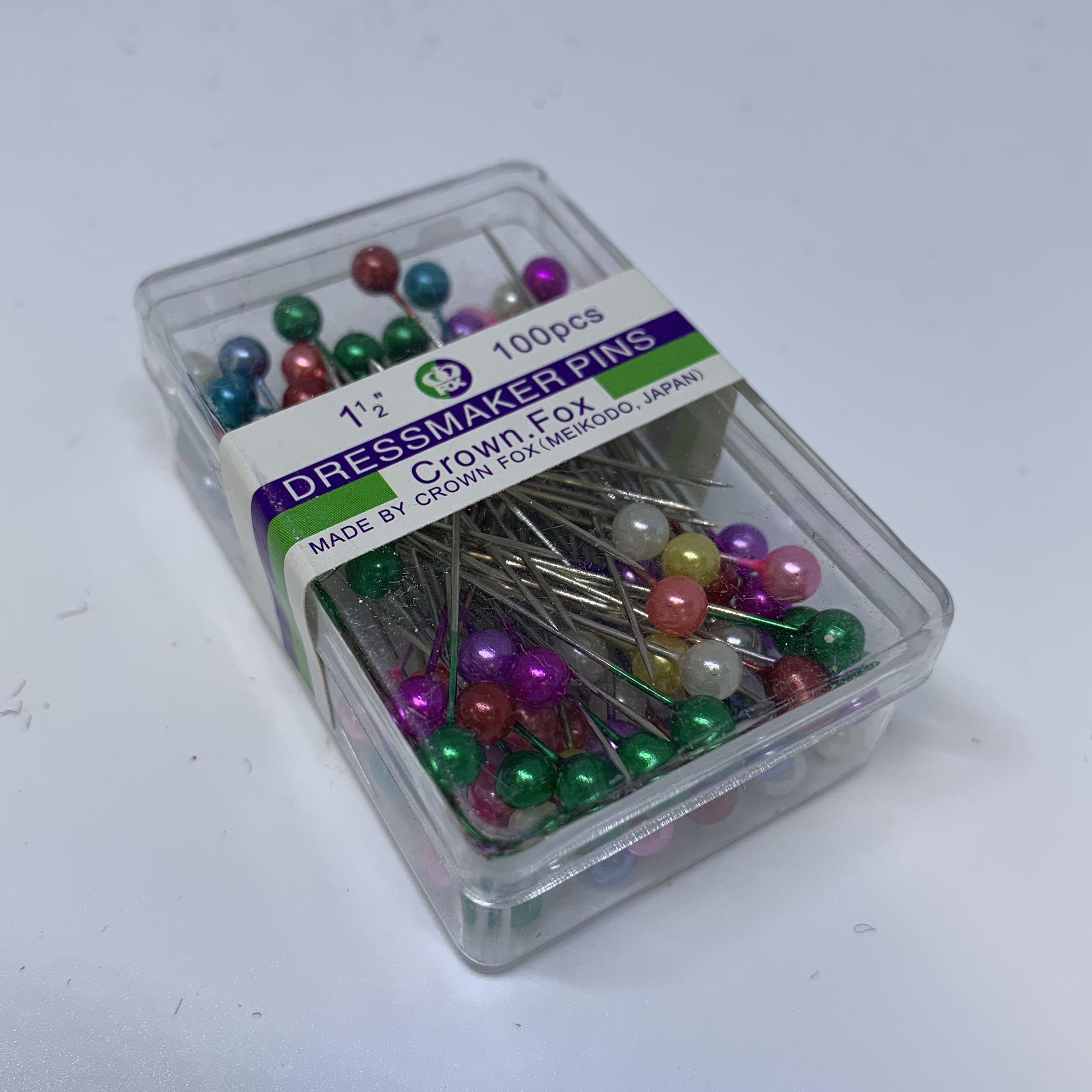 Fashion Design Dressmaker Pin Round Head Pin Box Set 100 Pieces ...