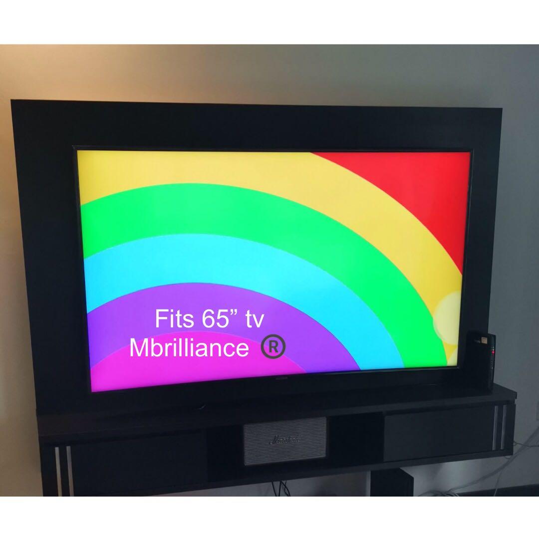 Floating tv feature wall and tv console wall mounted, Furniture & Home ...