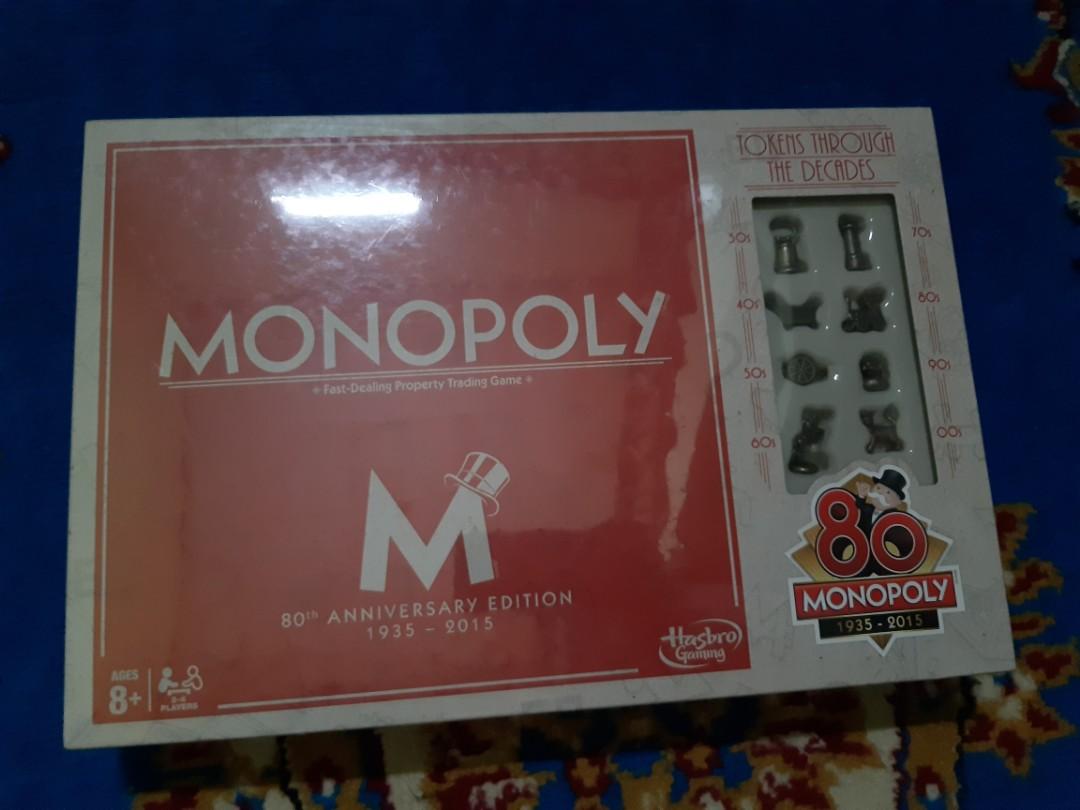 Hasbro Monopoly 80th anniversary edition, Toys & Collectibles, Mainan ...