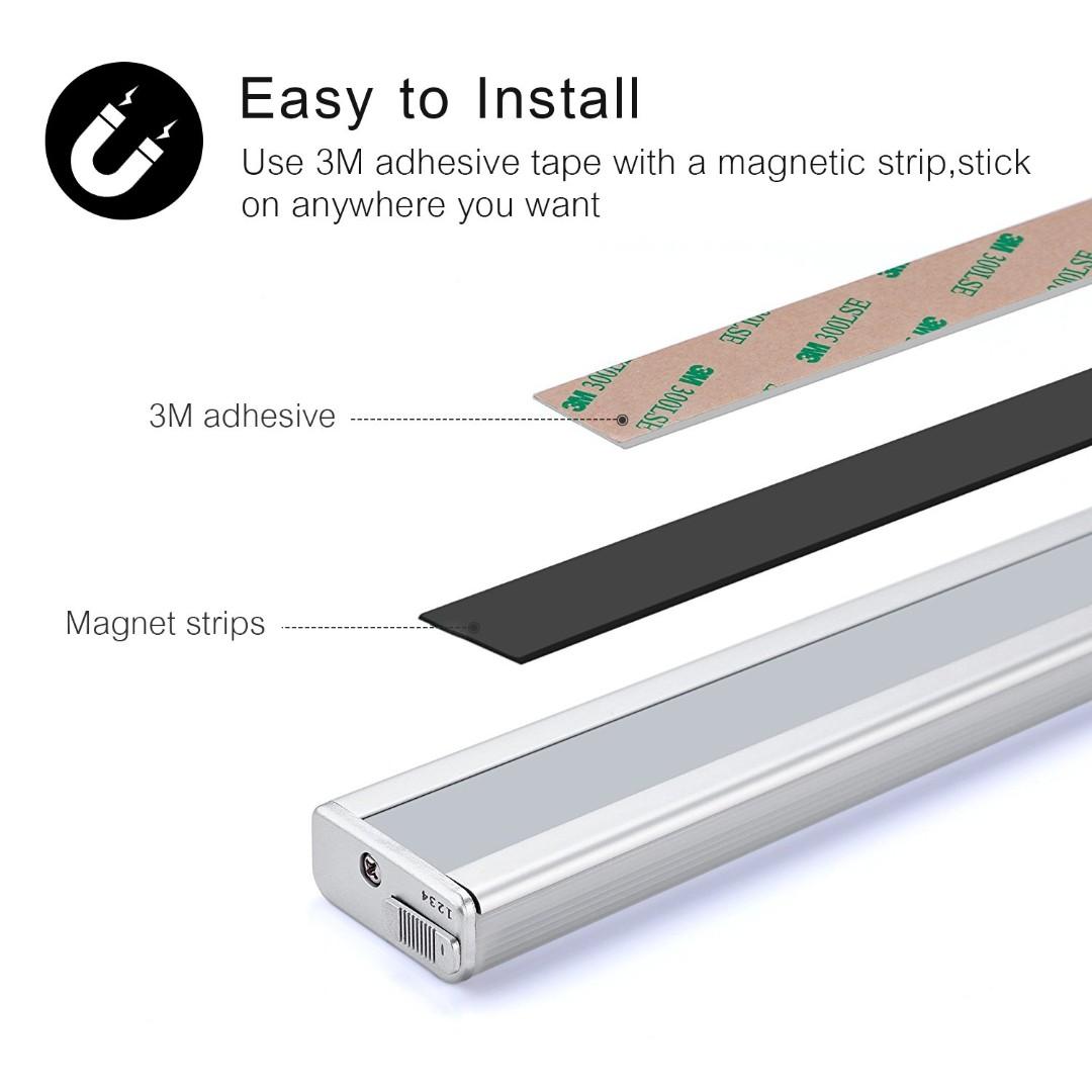(K430) Lofter Motion Sensor Light Rechargeable Stick-on 27 LED Aluminum ...