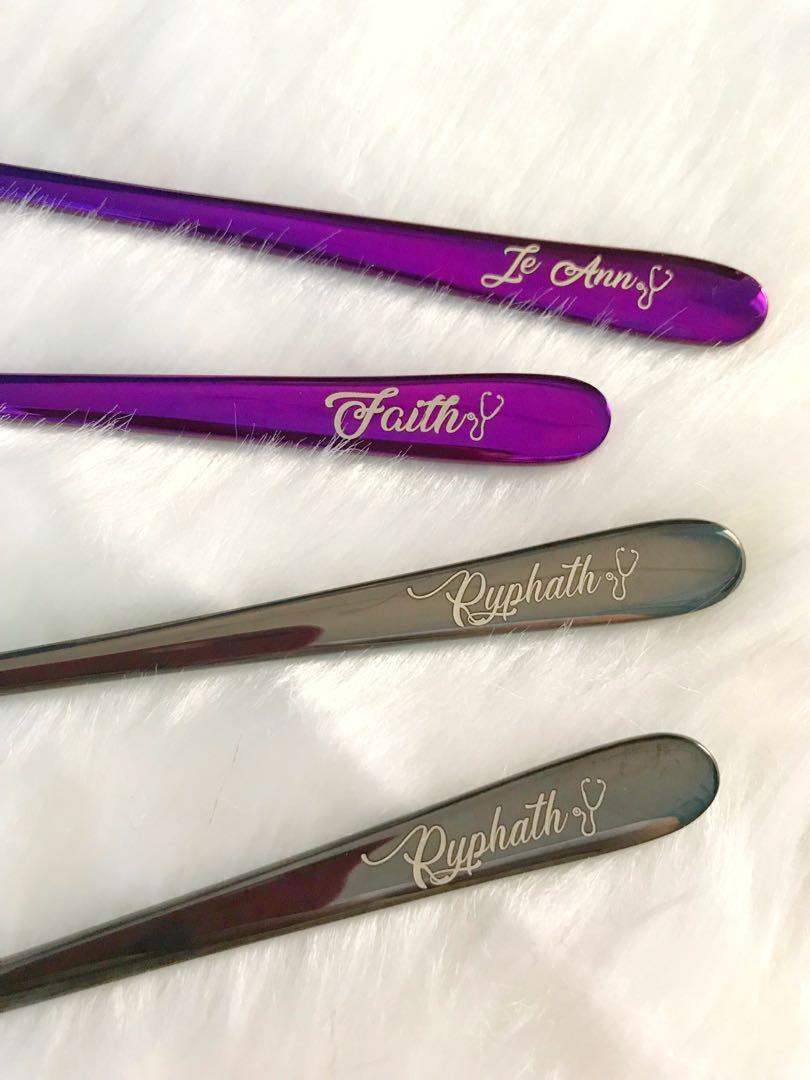 Laser engraved spoon and fork, Furniture & Home Living, Home ...