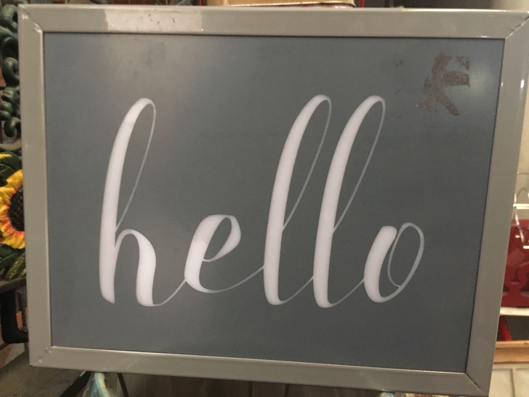 Lighted Hello Signage (battery operated), Furniture & Home Living ...