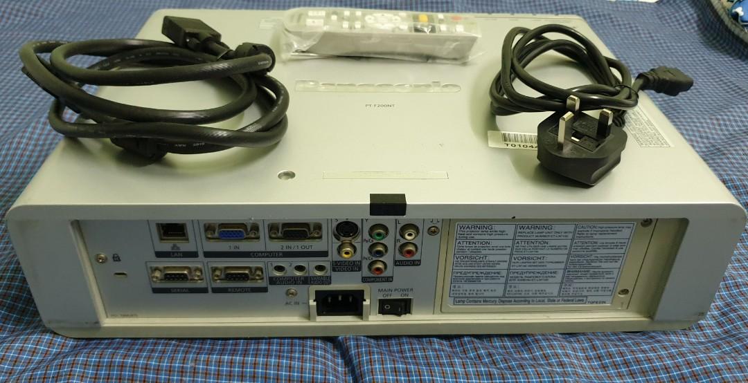 Panasonic Projector PT-F200NT, TV & Home Appliances, TV & Entertainment ...