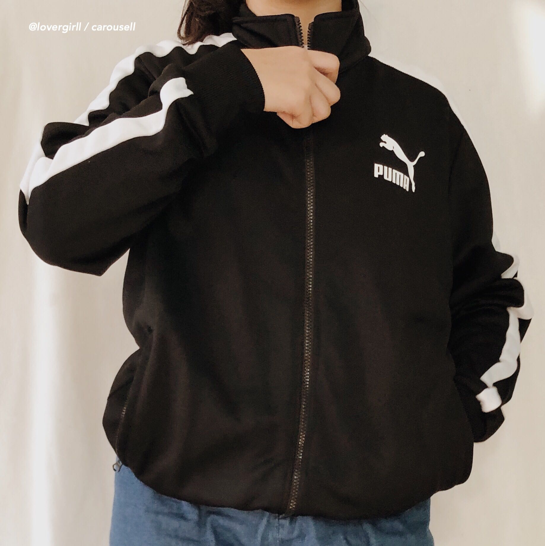 PUMA unisex black track jacket, Women's Fashion, Coats, Jackets and ...