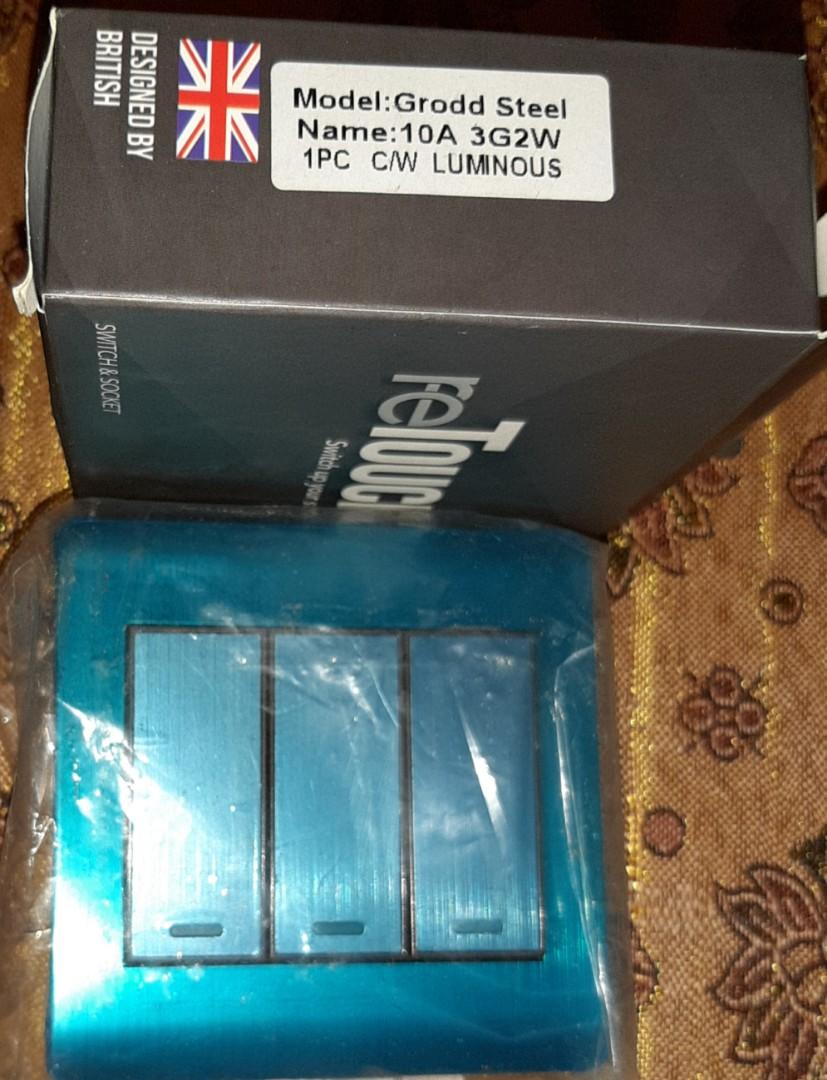 reTouch Switches 3 Gang 2 way 10A, Furniture & Home Living, Furniture ...