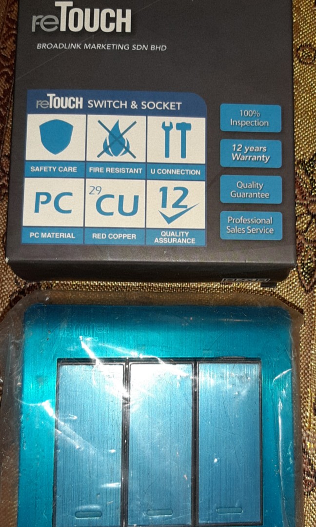 reTouch Switches 3 Gang 2 way 10A, Furniture & Home Living, Furniture ...