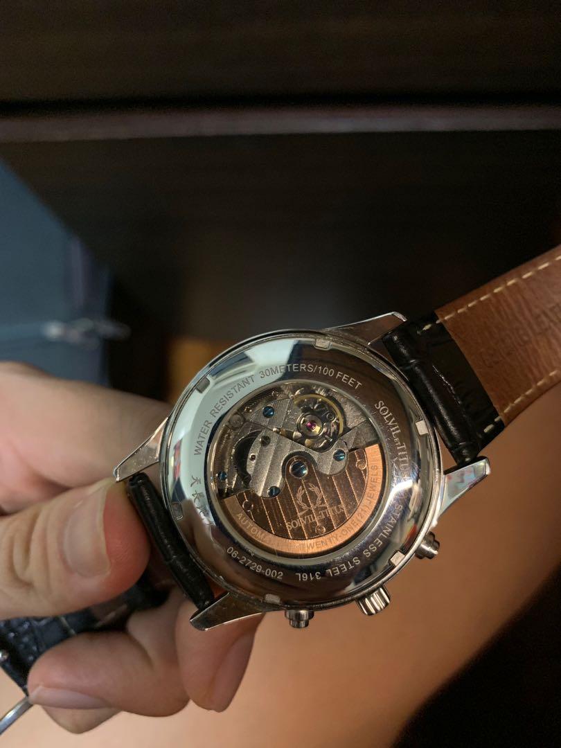 Solvil Et Titus Automatic Sun and Moon Open Caseback watch, Men's ...