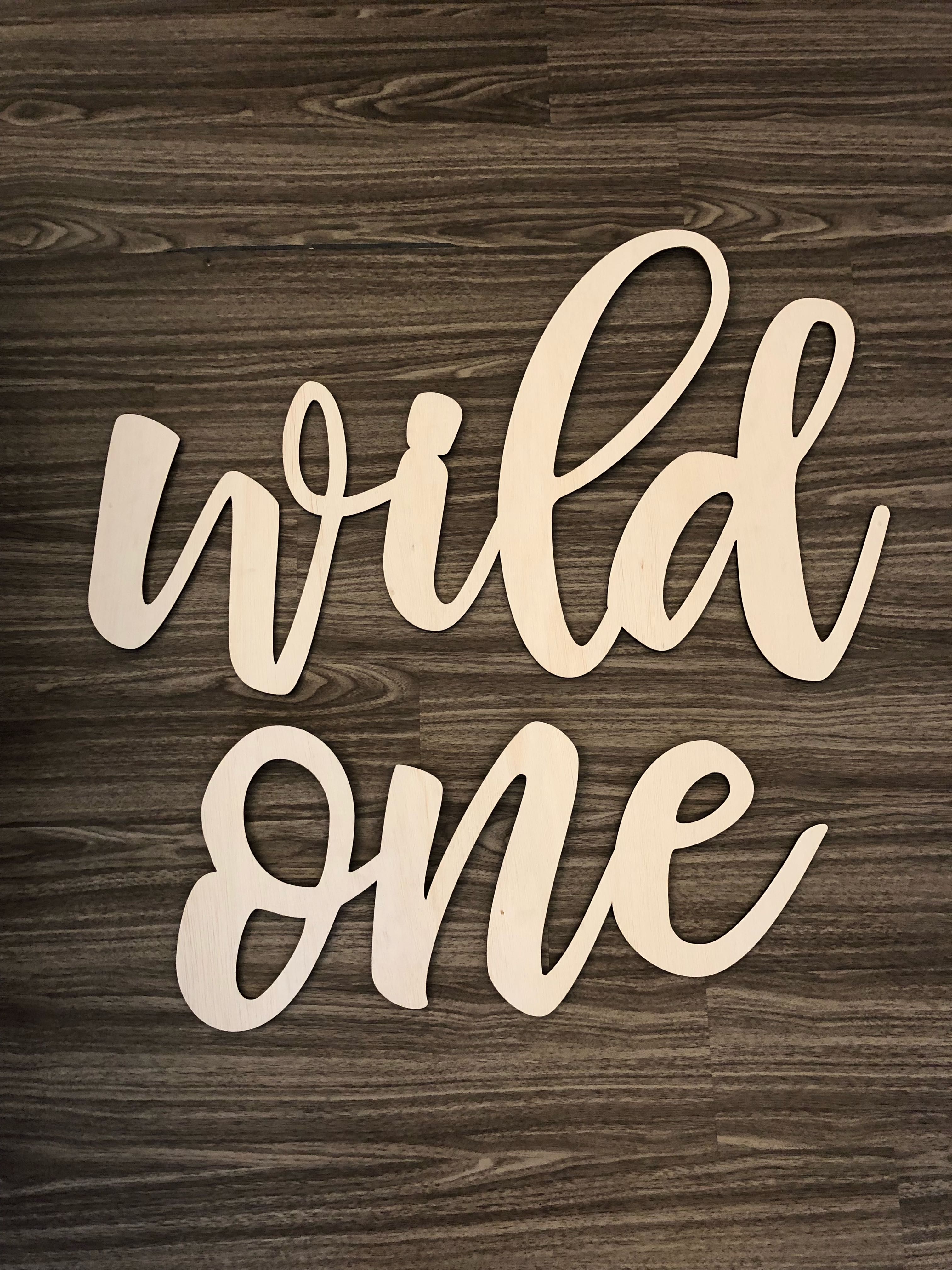 Wild one wooden decor signage for first birthday party, Hobbies & Toys ...