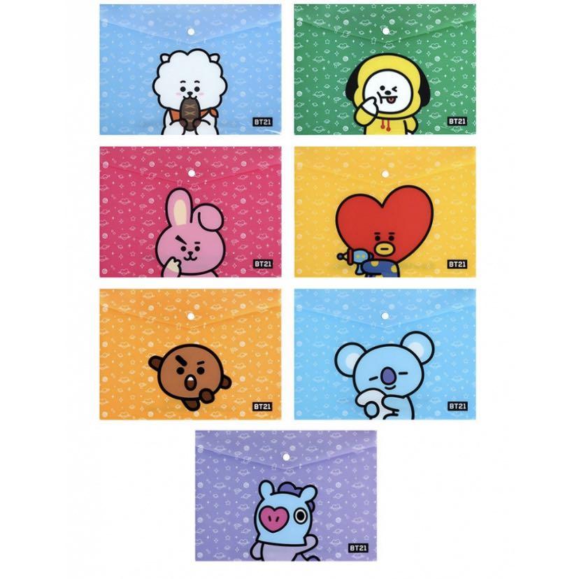 Bangtan BT21 Boy BTS KPOP Document Storage Bag Envelope File Kit ...