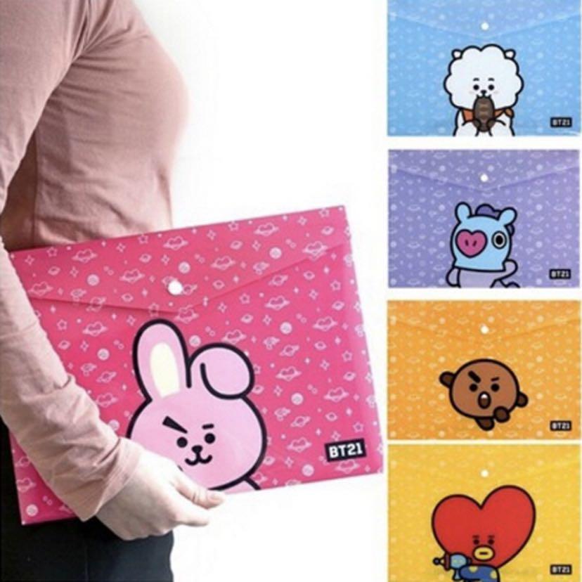 Bangtan BT21 Boy BTS KPOP Document Storage Bag Envelope File Kit ...