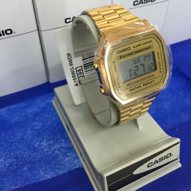 Casio Vintage A168WG-9 / A168 Gold, Men's Fashion, Watches ...